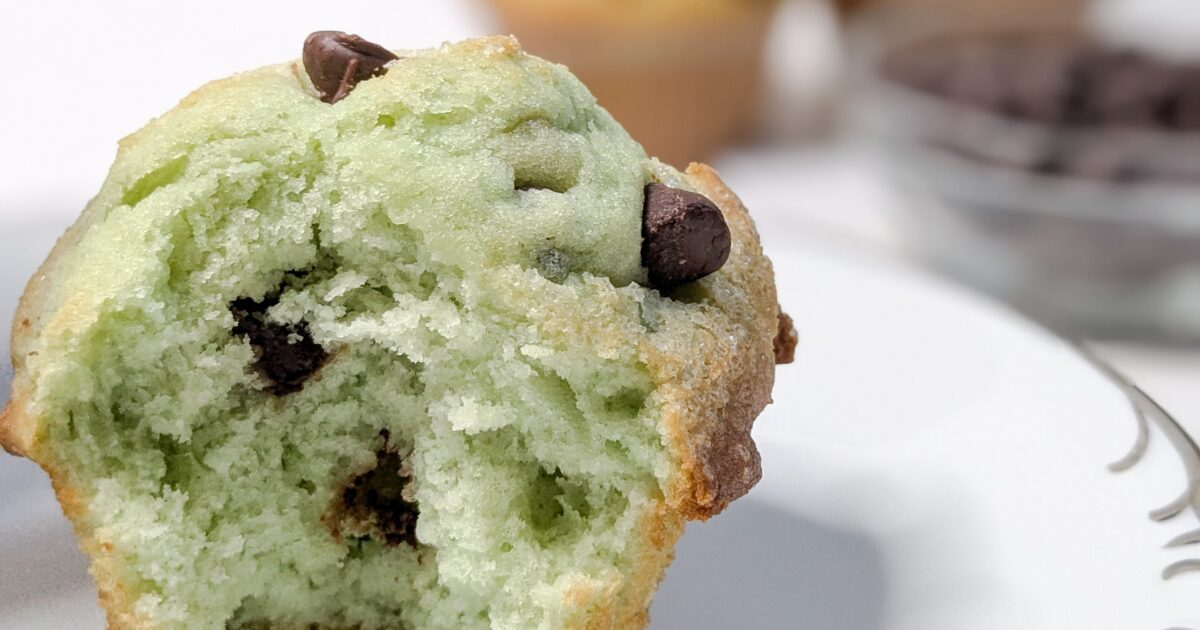 Bakery Style Mint Chocolate Chip Muffins